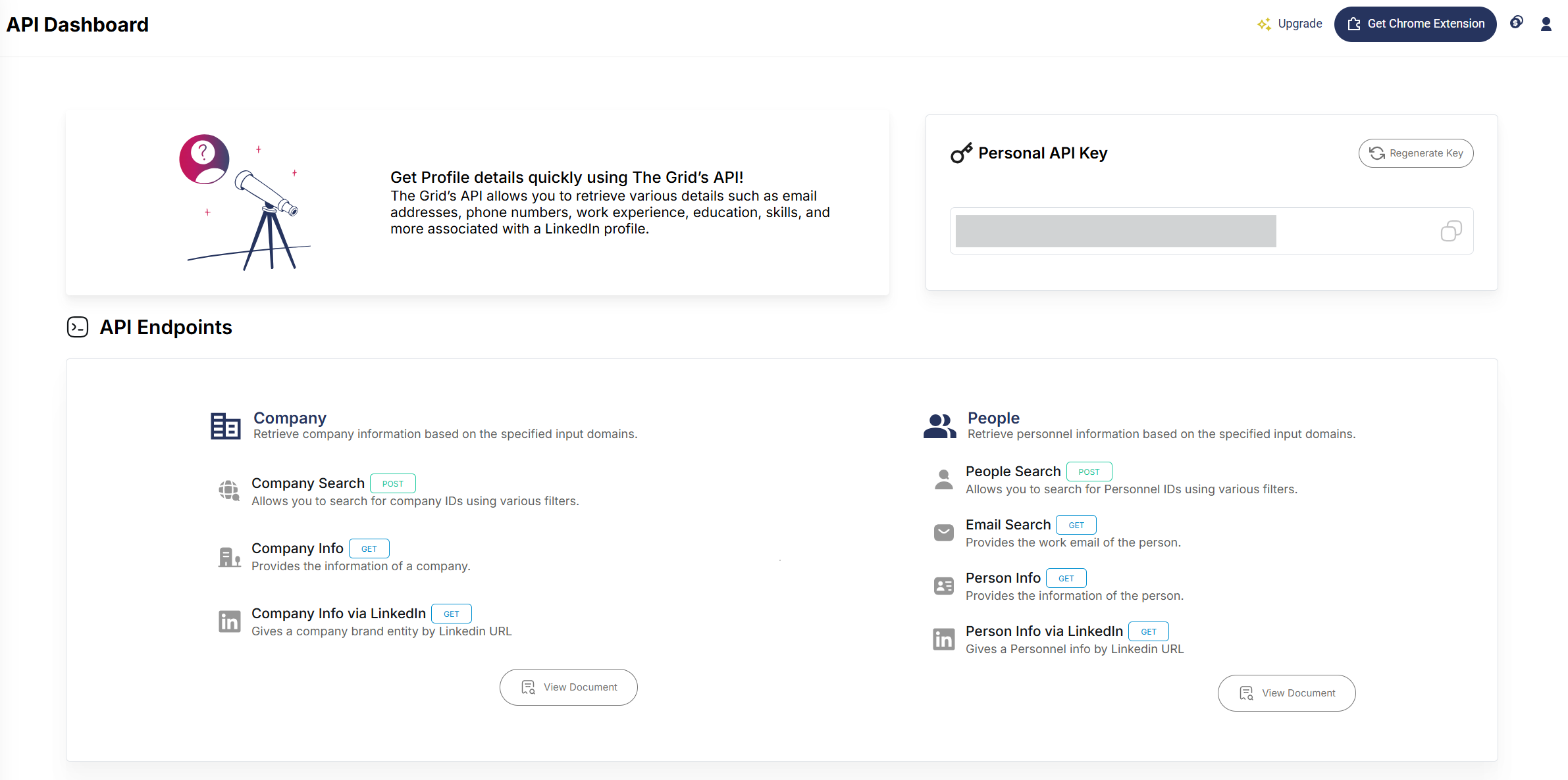 Guide to using The Grid API