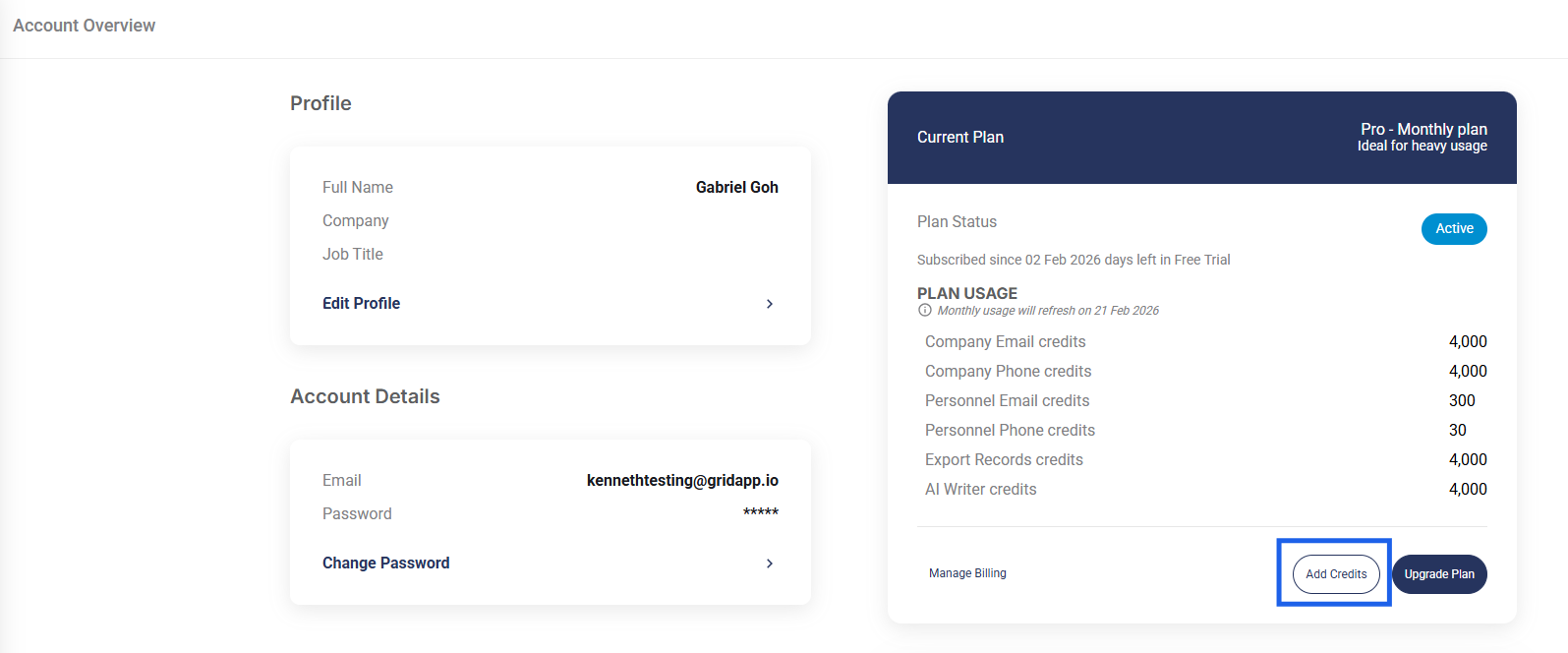 How to Top Up Credits